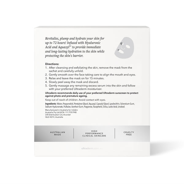 15 Minute Hydra Mask, Ultra hydrating moisture sheet mask - Ultraderm